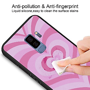 zaztify Compatible with Samsung Galaxy S9 Plus, Pink Heart Tunnel Center Love Swirl Cute Pattern Shockproof Protective Anti-Slip Thin Slim Soft Phone Case Cover Shell