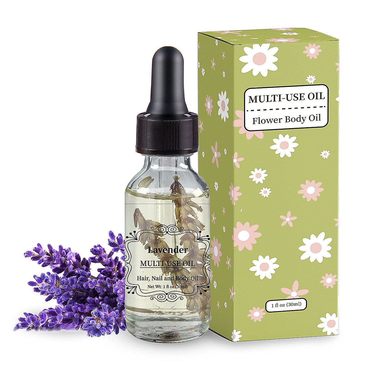 NP NATURES PHILOSOPHY Lavender Multi-Use Oil for Face, Body and Hair - Organic Plant Fragrant Essential Oil for Dry Skin, Scalp and Nails - 1 Fl Oz