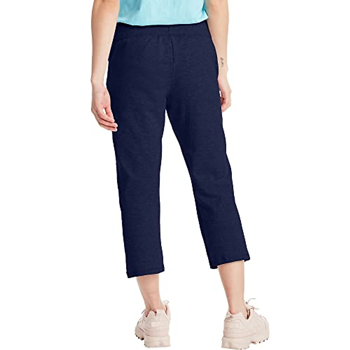 Hanes Women's French Terry Capris, Capri Pants, Navy, XX-Large
