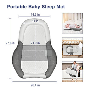 Baby Breathing Monitor, Smart Baby Monitors with Mat - Tracks Baby's Breathing Rate, Heart Rate and Provide Sleep Report, Alarm in APP for Baby Safety, Fits Babies 1 to 6 Months
