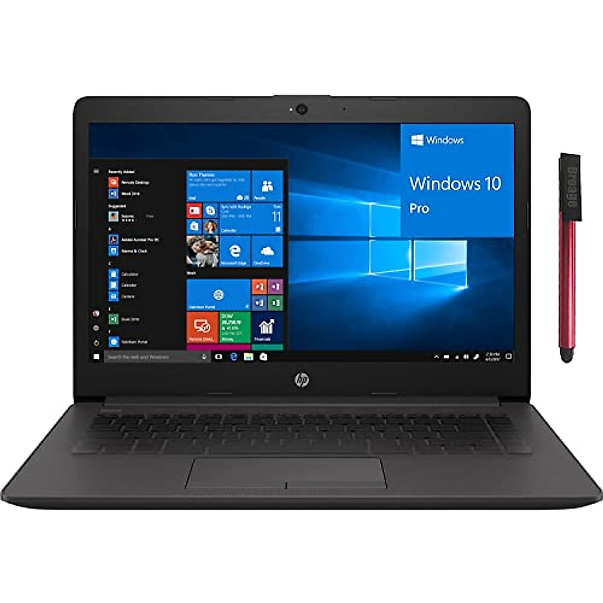 HP Probook 14" Business Laptop Computer, Intel Celeron N4020 Processor, 4GB DDR4 RAM, 128GB SSD, 802.11AC WiFi, Bluetooth 4.2, Webcam, Black, Windows 10 Pro, BROAG 64GB Flash Drive