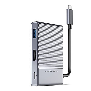 HyperDrive GEN2 6-in-1 USB-C Hub - 2X Speed, 2X Power - HDMI 4K60Hz, USB-A 10Gbps, MicroSD/SD UHS-II 312MB/s, USB-C Power Delivery 100W, and 3.5mm Audio Jack