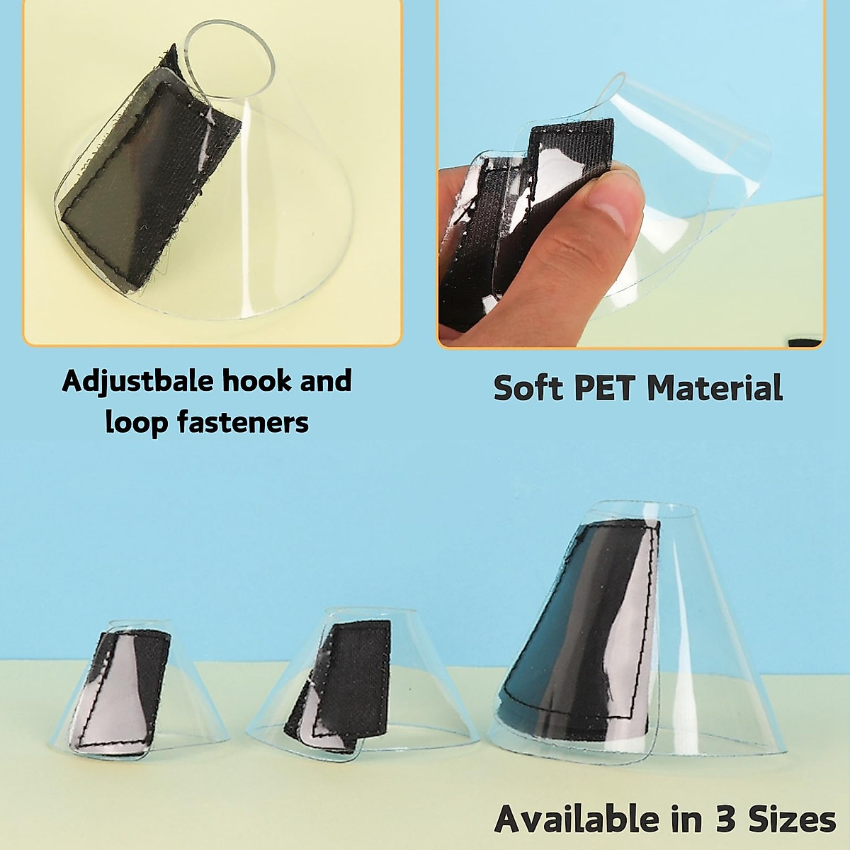 Sugar Glider Recovery Cone - Adjustable Protection Collar Soft Recovery Collar for Rat Bird Hamster Rabbit Guinea Pig After Surgery Wound Healing Elizabeth Neck E Collar for Small Animal (M (6-12cm))