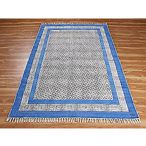 Blue Garden yoga mat Custom size rug Dining room rug Outdoor patio rug Indian handmade rug Square cotton rug Hallway runner rug Stair runner rug Rug for kitchen