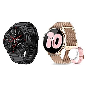 EIGIIS Smart Watch for Men Women Waterproof Fitness Tracker Watch with Heart Rate Blood Oxygen Monitoring Smartwatch Compatible with iPhone Android Phones