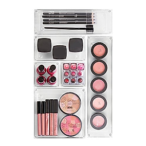 iDesign Plastic In Drawer Organizer Trays for Kitchen Utensils, Silverware, BPA-Free, Set of 6, Clear