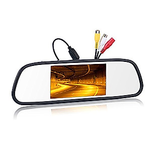 Backup Camera and Monitor Kit,Chuanganzhuo 4.3" Car Vehicle Rearview Mirror Monitor for DVD/VCR/Car Reverse Camera + CMOS Rear-view License Plate Car Rear Backup Parking Camera With 7 LED Night Vision