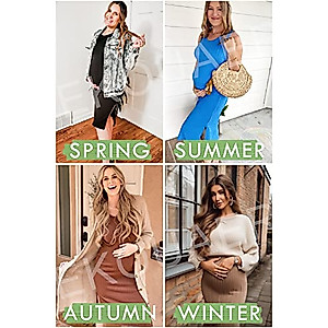 Ekouaer Lady Knit Ribbed Maternity Tank Dress Side Slit Bodycon Nightgowns for Baby Shower (Snorkel Blue, L)