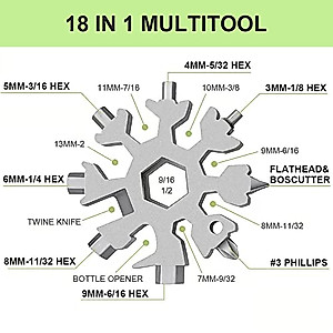 Valentines Day Gifts for Him, Gifts for Men, Snowflake Multitool 2PCS 18 in 1 Stainless Steel Snowflake Multi Tool, Cool Gadgets for Outdoor Travel Camping Daily