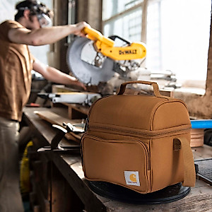 Carhartt Deluxe Dual Compartment Insulated Lunch Cooler Bag, Carhartt Brown