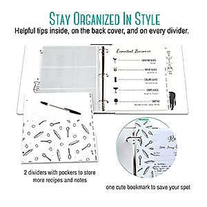 OUTSHINE Recipe Book Binder Set|Farmhouse Recipe Binder 8.5x11 3 Ring Kit with Cards and Dividers|Make Your Own Recipe Book Binder| Blank Recipe Book Organizer|Recipe Book To Write In Your Own Recipes