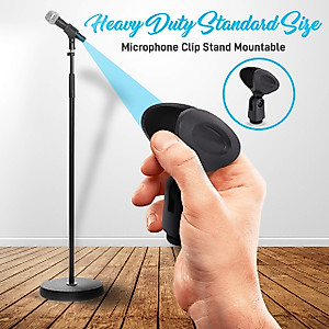 Pyle Professional Handheld Dynamic Microphone Kit - Unidirectional Vocal Wired Microphone w/Carry Bag, Metal Mic Stand, Holder/Clip & 16.4ft XLR Audio Cable to 1/4'' Audio Connection PDMIC88ST,Black