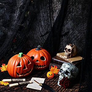 Tranqun 3 Pcs Halloween Creepy Cloth 80 x 400 Inch Black Halloween Gauze Cloth Giant Spooky Fabric Cloth for Haunted House Indoor Outdoor Party Decor Supplies Backdrops for Garden, Doorways, Yard