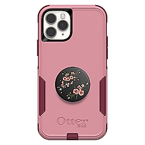 OtterBox Bundle Commuter Series Case for iPhone 11 Pro - (Cupids Way) + PopSockets PopGrip - (Blossom Flair) Pink