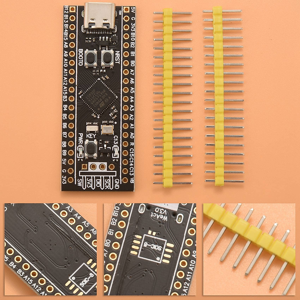 SAGAAN STM32F411 Development Board, STM32F411CEU6 STM32F4 Learning Board, Support for MicroPython/Programming