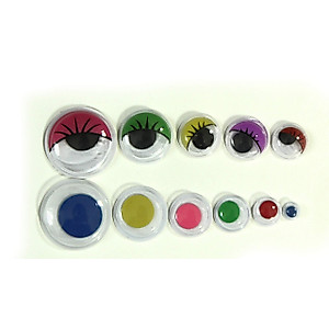 ALLinONE Mixed Black Wiggle Googly Eyes with Self-Adhesive for Classroom DIY Scrapbooking Crafts Toy Accessories (Multicolor 300pcs)