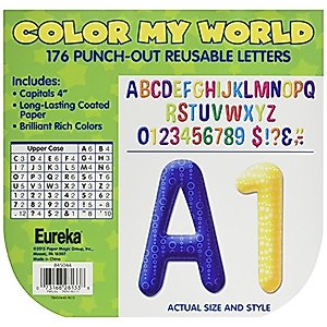 Eureka Back to School Multicolored 'Color My World' Punch Out Deco Letters Classroom Decorations, 176pc, 4''