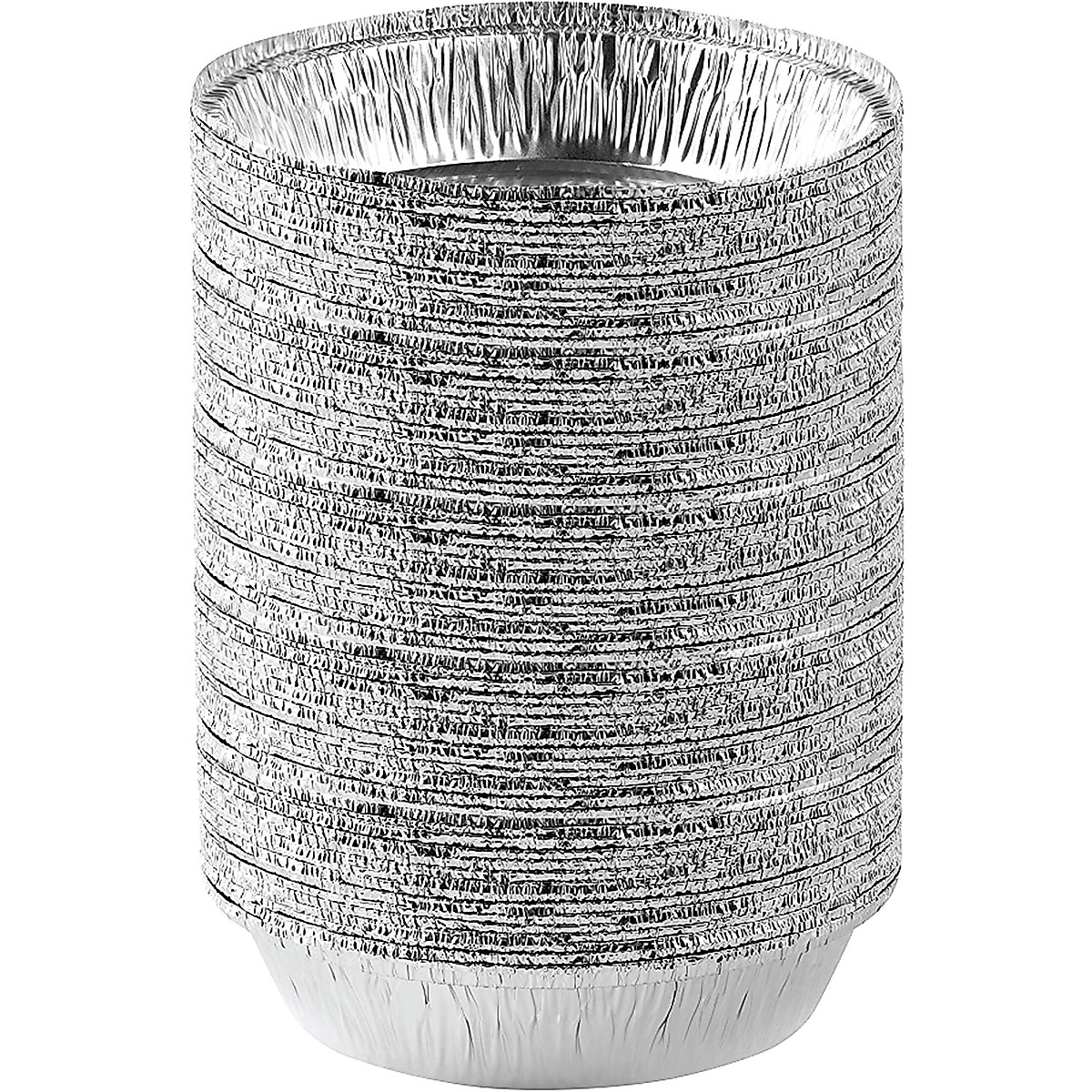 Mr. Miracle Pack of 50 Disposable Aluminum Foil Pans –7 Inch Circular Aluminum Pans, Ideal for Baking, Storing, Heating, Serving, BBQ - Round Foil Pans