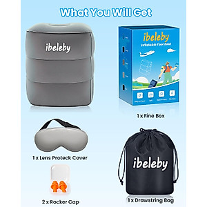 Inflatable Foot Rest for Air Travel - Airplane Foot Rest Adjustable Height Leg Pillow for Kids & Adults on Plane, Car, Train, Office and Home (1 PCS)