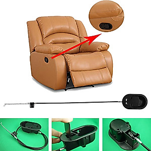 Pmsanzay Recliner Replacement Parts - Universal Black Metal Pull Recliner Handle with Cable - fits Ashley/Lane/Lazy Boy/Berkline and Major Recliner Brands Couch Style Pull Chair Release Handle Sofa