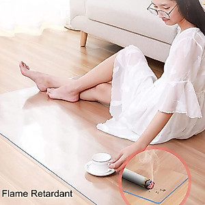 Clear PVC Desk Chair Mat Clear Entrance Floor Runner Protector,Clear Plastic Vinyl Rug Protector Cover, Family & Pet Friendly Transparent Mat Protect Pad, Non-Skid, Waterproof, Low Pile Doormat Use-80