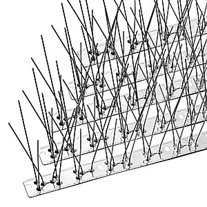 OFFO Bird Spikes with Stainless Steel Base, Durable Bird Repellent Spikes Arrow Pigeon Spikes Fence Kit for Deterring Small Bird, Crows and Woodpeckers, Covers 10.2 Feet(3.1m)