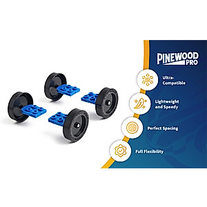 PRO Brick Wheel - Axle Assembly for Brick Derby Car Racing (Set of 4) by Pinewood Pro