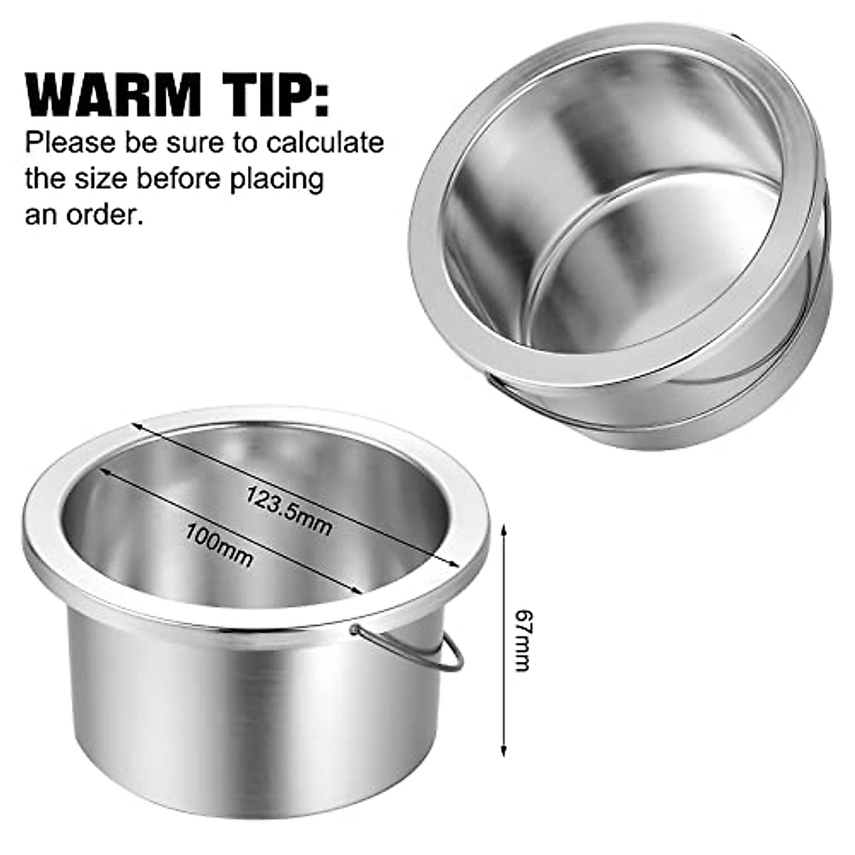 Wax Pot Wax Warmer Replacement Tin Inner Pot Portable Hair Removal Waxing Bowl for 500 ml Hair Remover Machine