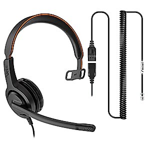 Axtel Bundle Voice 40 Mono NC with AXC-02 Cable | Noise Cancellation - Compatible with Grandstream GXP1600, GXP1700, GXP2100, GRP2600 Series Phones