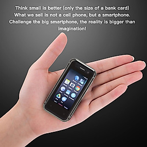 Diyeeni S9 Mini Smartphone, 4G Kids Phone Pocket, 2.5in Single Card Unlocked Small Phones, 2GB RAM 8GB ROM, for Android 7.0, Support WiFi Bluetooth Hotspot, for Whats App (White)