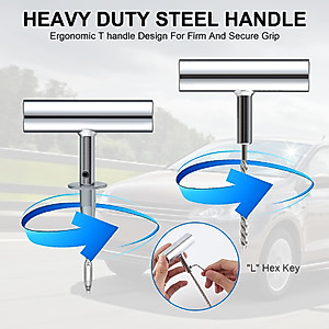 SINGARO Tire Repair Kit with Plugs, 68PCS Tire Plug Kit Heavy Duty Professional for Car, Motorcycle, Jeep, Truck, Tractor Flat Tire Puncture Repair