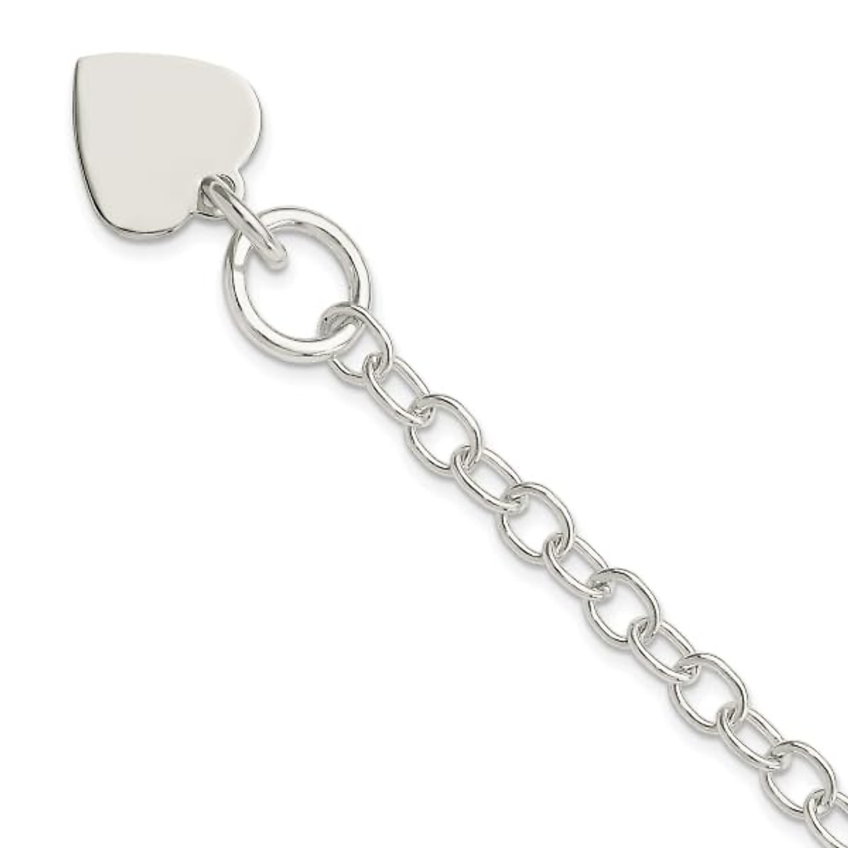 IceCarats 925 Sterling Silver Engraveable Heart Love Charm Bracelet 8.5 inch