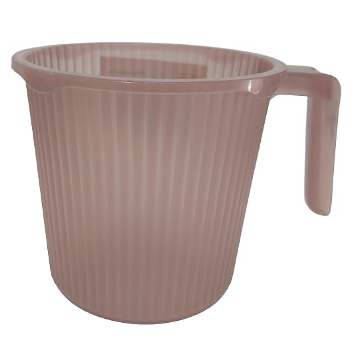 ADHAATA Homely Bathing Mug Certified Bath Water Mug Capacity 1.5Litre Ribbed Design BPA Free Camping Mug Dabba Bathroom Mug Cup - Assorted Colors