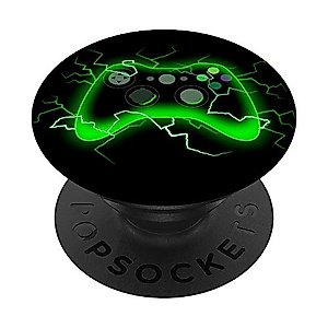 Video Game Controller Shock Lightning Bolt Gaming Gamer PopSockets Swappable PopGrip