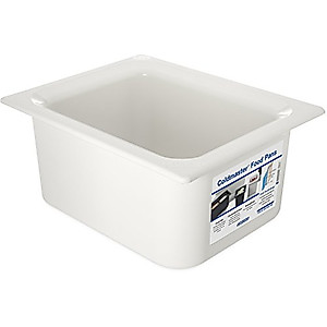 Carlisle FoodService Products CM110102 Coldmaster ABS Standard Half-Size Food Pan, 6 quart Capacity, 12.73" x 10.36" x 5.59", White
