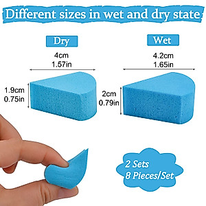 WANDIC Makeup Sponges, 16 Pcs 8 Colors Blender Sponges Face Painting Petal Sponges Beauty Sponge for Powder and Liquid