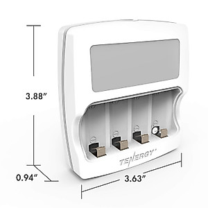 Tenergy Arlo Certified Premium Battery Charger with LCD ONLY for Tenergy Arlo Battery 3.7V 750mAh/650mAh Li-ion RCR123A Rechargeable Batteries, UL Listed, CE, and FCC Certified