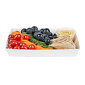 Restaurantware Matsuri Vision 9 x 6 x 1.5 Inch Large Sushi Trays 100 Greaseproof Sushi Packaging Boxes - Lids Sold Separately Disposable White Paper Sushi Containers For Entrees Or Desserts