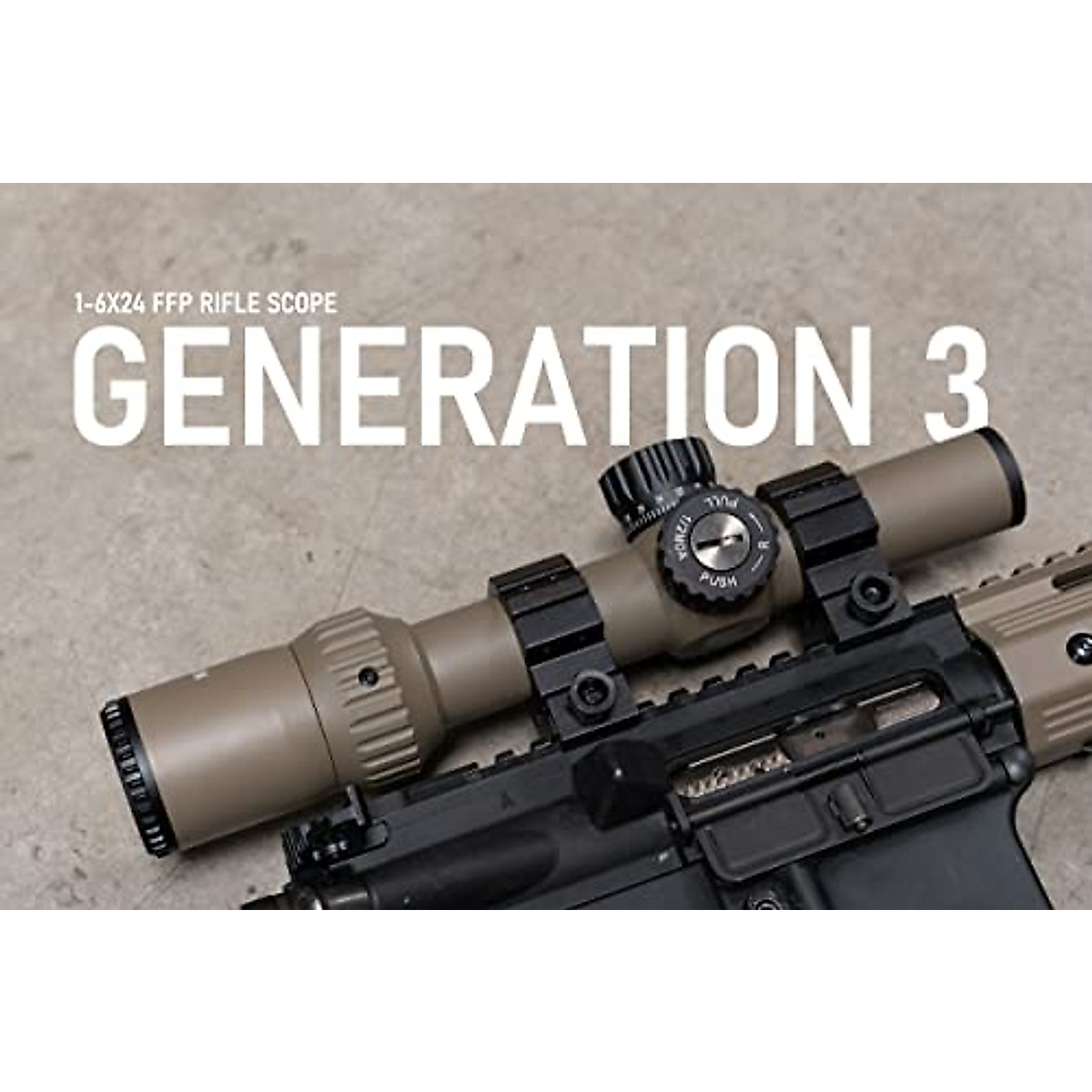 Monstrum G3 1-6x24 First Focal Plane FFP Rifle Scope with Illuminated MOA Reticle (Black)