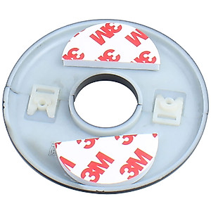 FDXGYH 2 Pcs ID 1.73 Inch ABS Wall Split Flange Self-Adhesive tape Round Escutcheon Plate Cover for Water Pipe Faucet Decoration Accessories [Black]