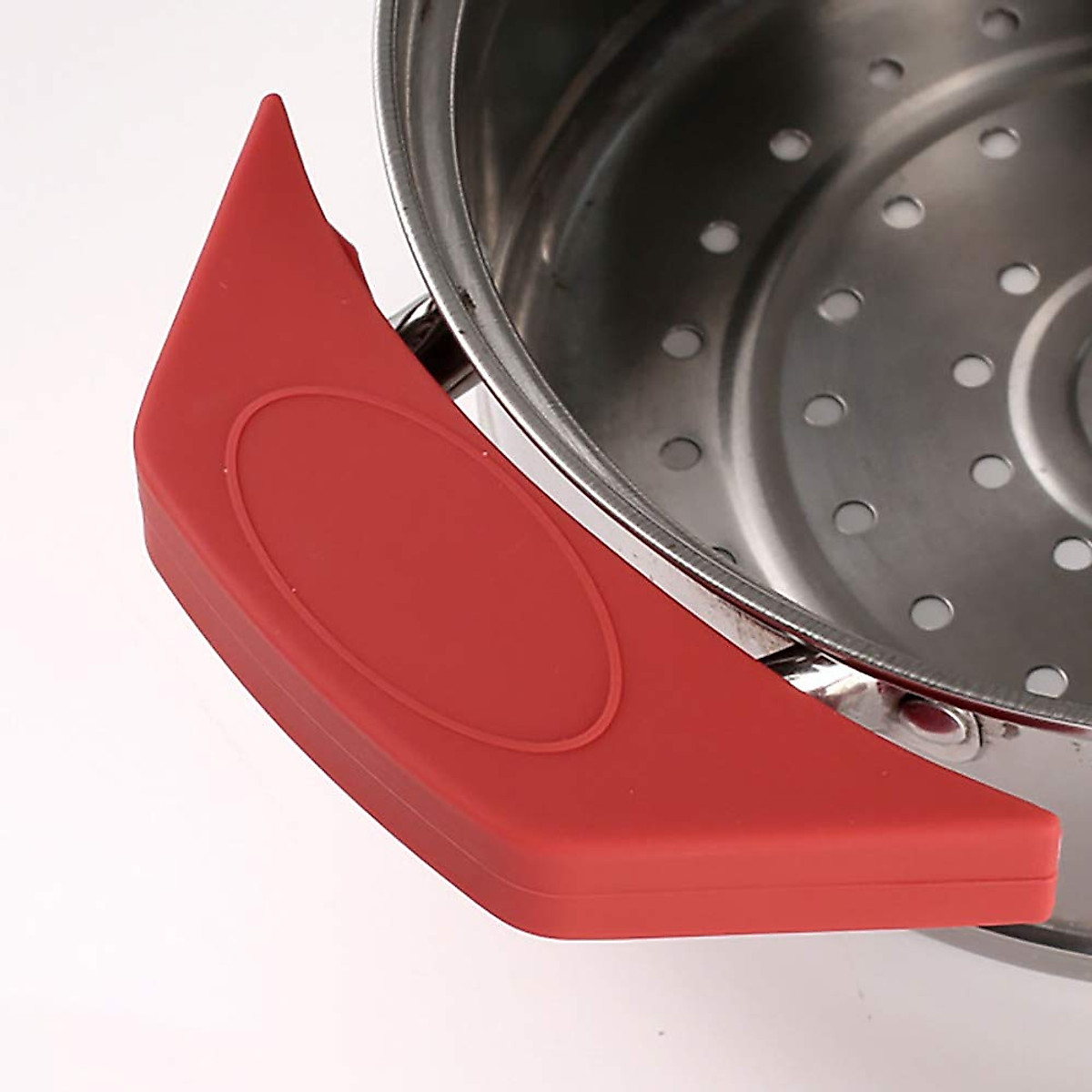 WSERE 4 Pieces Silicone Assist Handle Holder Pot Grip Cover Pot Holder for Cast Iron Skillets, Metal Cookware Frying Pans, 2 Black 2 Red Non-Slip Scald-Proof Heat Insulated Pans Pot Handle Covers