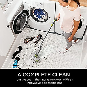 Shark VM200P12 VACMOP Vacuum Mop Bundle with 12 Disposable VACMOP Pads & 12 oz. Cleaning Solution, White