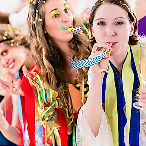 Skylety 20 Pcs Blowouts Noisemakers Funny Birthday Halloween Blowouts Blow Horns Colorful Noisemakers Whistles Noise Makers for 2024 Birthday Halloween Fall Christmas Wedding Party Supplies