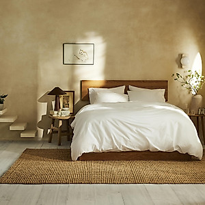 Brooklinen Organic Cotton Core 4 Piece Sheet Set - 100% GOTS-Certified Organic Cotton, Full Size in White - 1 Fitted Sheet, 1 Flat Sheet, 2 Pillowcases | Best Organic Cotton Sheets