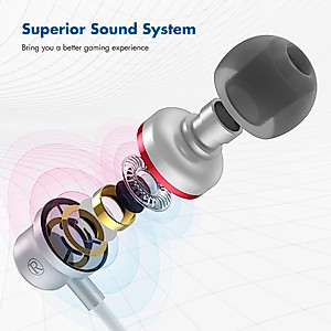 KIWI design Noise-Isolating in-Ear Headphones Compatible with Quest 2 / Rift S Accessories, Earphones with Custom Silicone Earbuds Caps (Not Compatible with Quest 3)