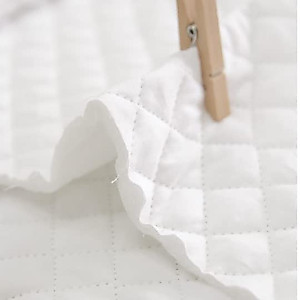 Premium Pre Quality Quilted Cotton Fabric by The Yard 44" Solid, Unbleached Cotton, Linen (Unbleached White (B219))
