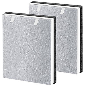 2 Pack Vital 100 Replacement Filter Compatible with LEV.OIT Vital 100, H13 True HEPA High-Efficiency Activated Carbon Vital 100 Filter,Part # Vital 100-RF