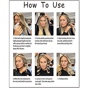 Heatless Hair Curlers For Long Hair, No Heat Silk Curls Headband You Can To Sleep In Overnight, Soft Foam Hair Rollers, Curling Ribbon and Flexible Rods for Natural Hair (Leopard)