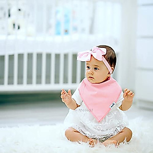 Meerdif Baby Bandana Drool Bibs 8 Pack Solid Organic Cotton Baby Bibs for Girls, Boys, Unisex - Plain Colors