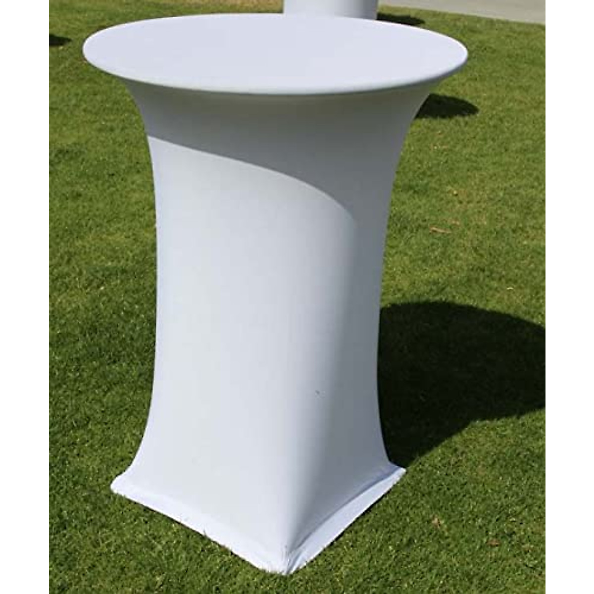 Banquet Tables Pro 30 Diameter x 42" Height White Spandex Highboy Table Cover